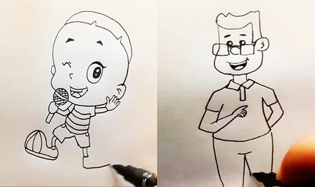 大头儿子小头爸爸简笔画 新手一看就会画伊秀视频